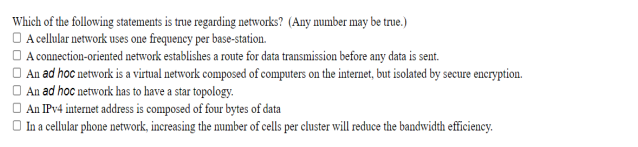 Solved Which of the following statements is true regarding | Chegg.com