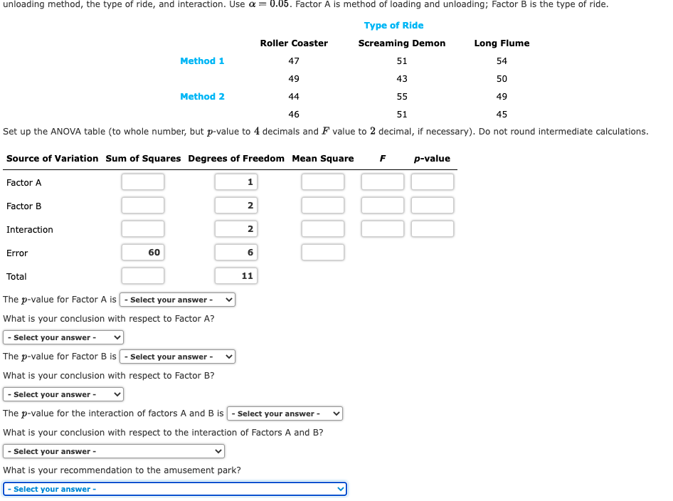 Solved unloading method, the type of ride, and interaction. | Chegg.com