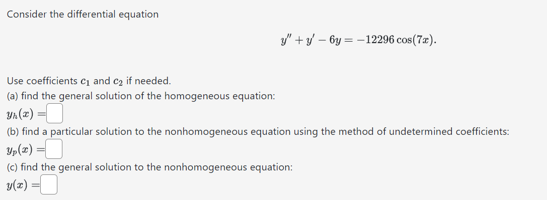 Solved Consider the differential equation | Chegg.com