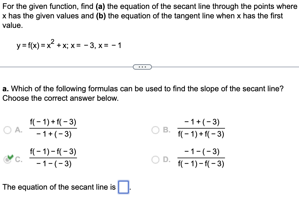 Solved For the given function, find (a) the equation of the | Chegg.com