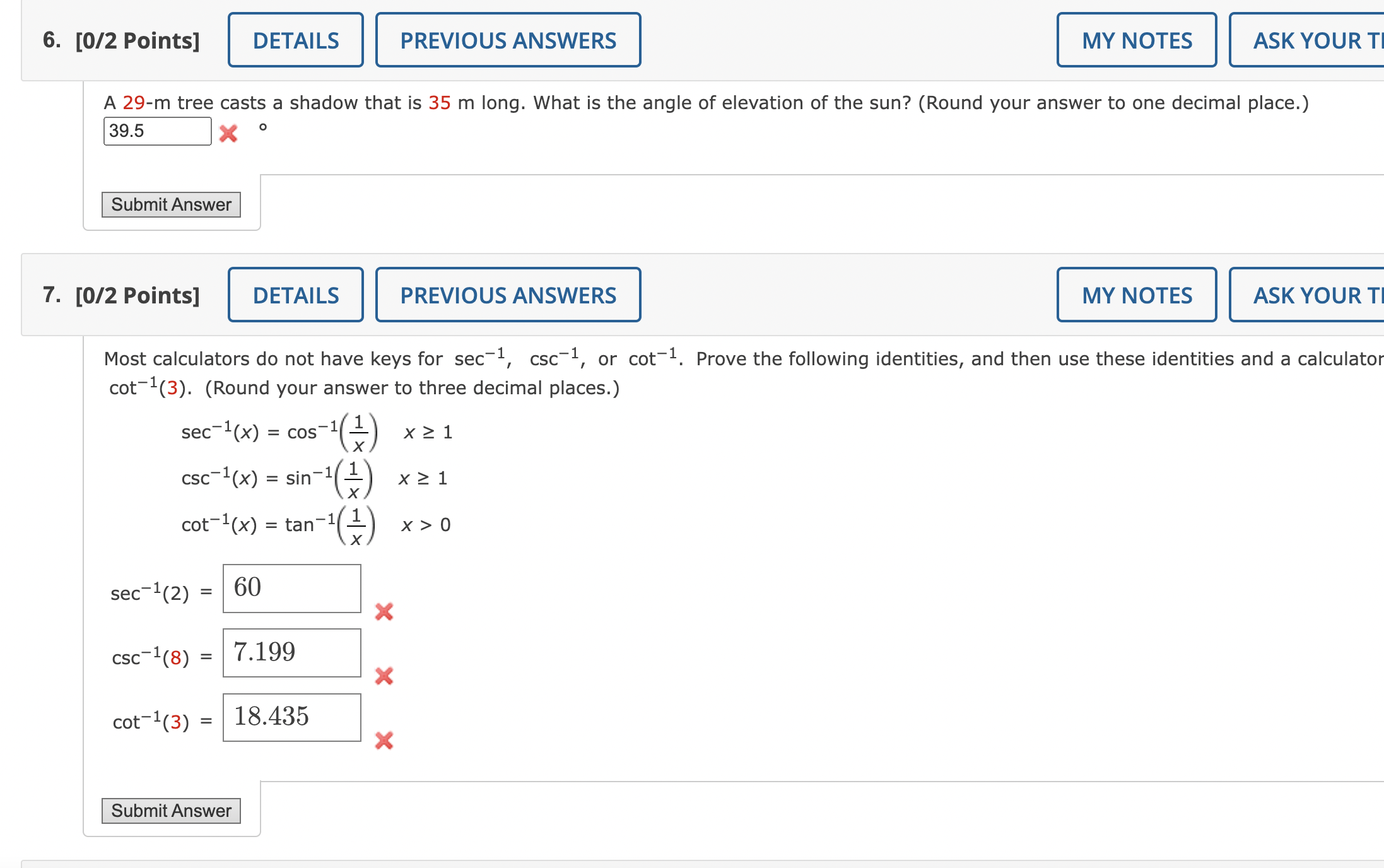 Solved Most calculators do not have keys for sec-1,csc-1, | Chegg.com