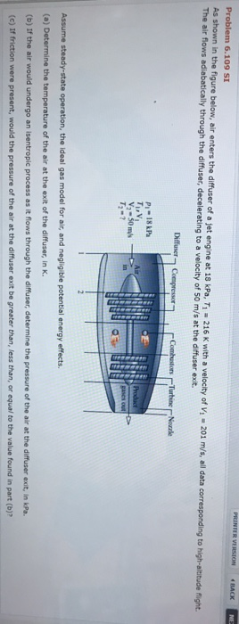 Solved Problem 6.109 SI As shown in the figure below, air | Chegg.com
