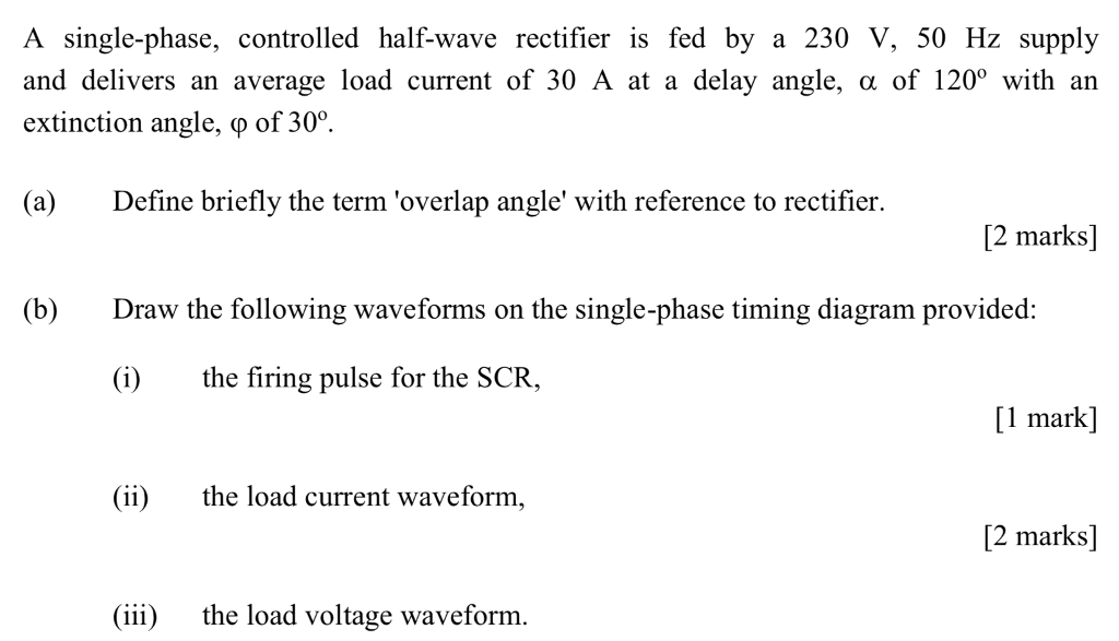 Solved A single-phase, controlled half-wave rectifier is fed | Chegg.com
