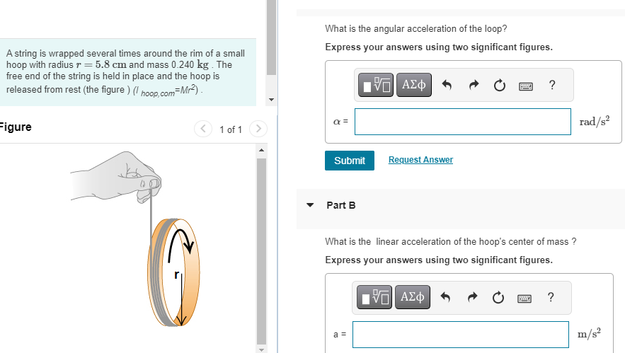 Solved What is the angular acceleration of the loop? A | Chegg.com