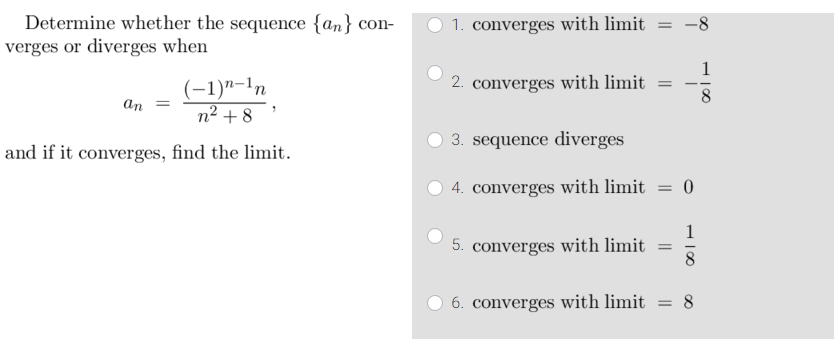 Solved Determine whether the sequence {an} ﻿converges | Chegg.com