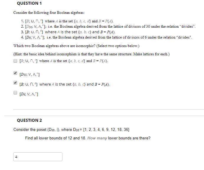 Solved QUESTION 1 Consider the following four Boolean | Chegg.com