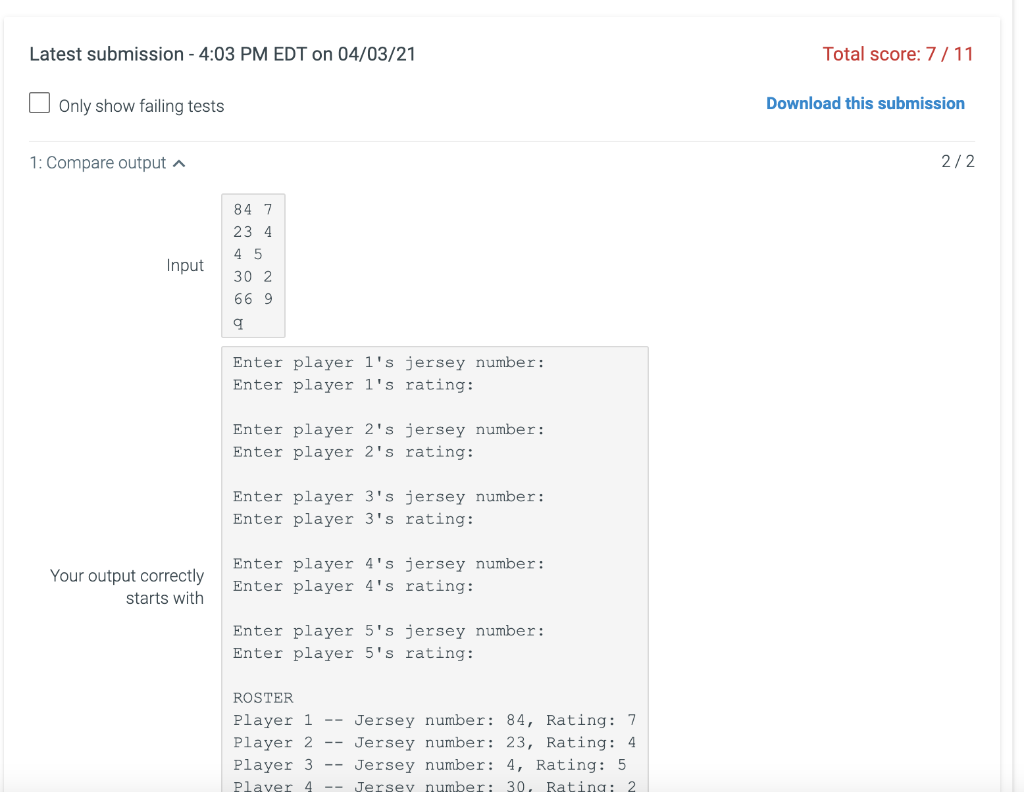 Solved In C Please 6.29 LAB*: Program: Soccer team | Chegg.com