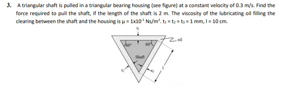 Solved 3. A triangular shaft is pulled in a triangular | Chegg.com