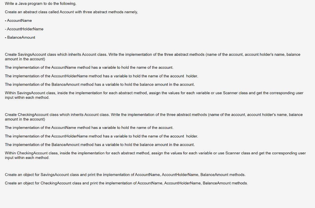 Solved Write a Java program to do the following. Create an | Chegg.com