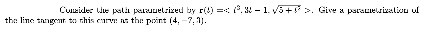 Solved Consider the path parametrized by r(t)= | Chegg.com