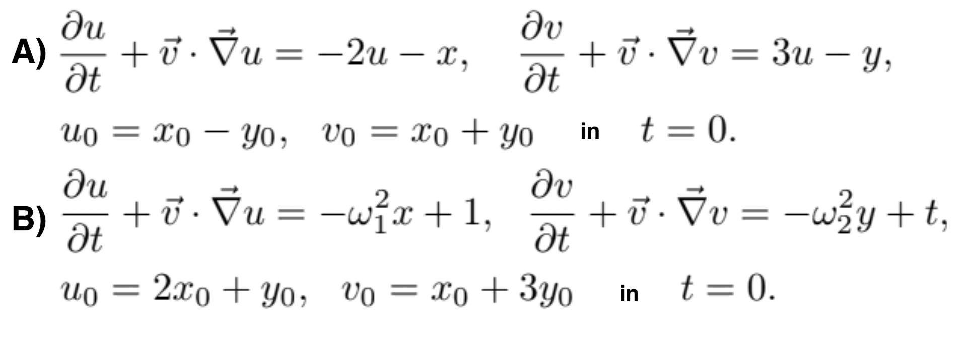 Solved Solve the following systems of equations with their | Chegg.com