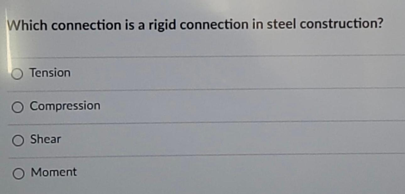 Solved Which connection is a rigid connection in steel | Chegg.com