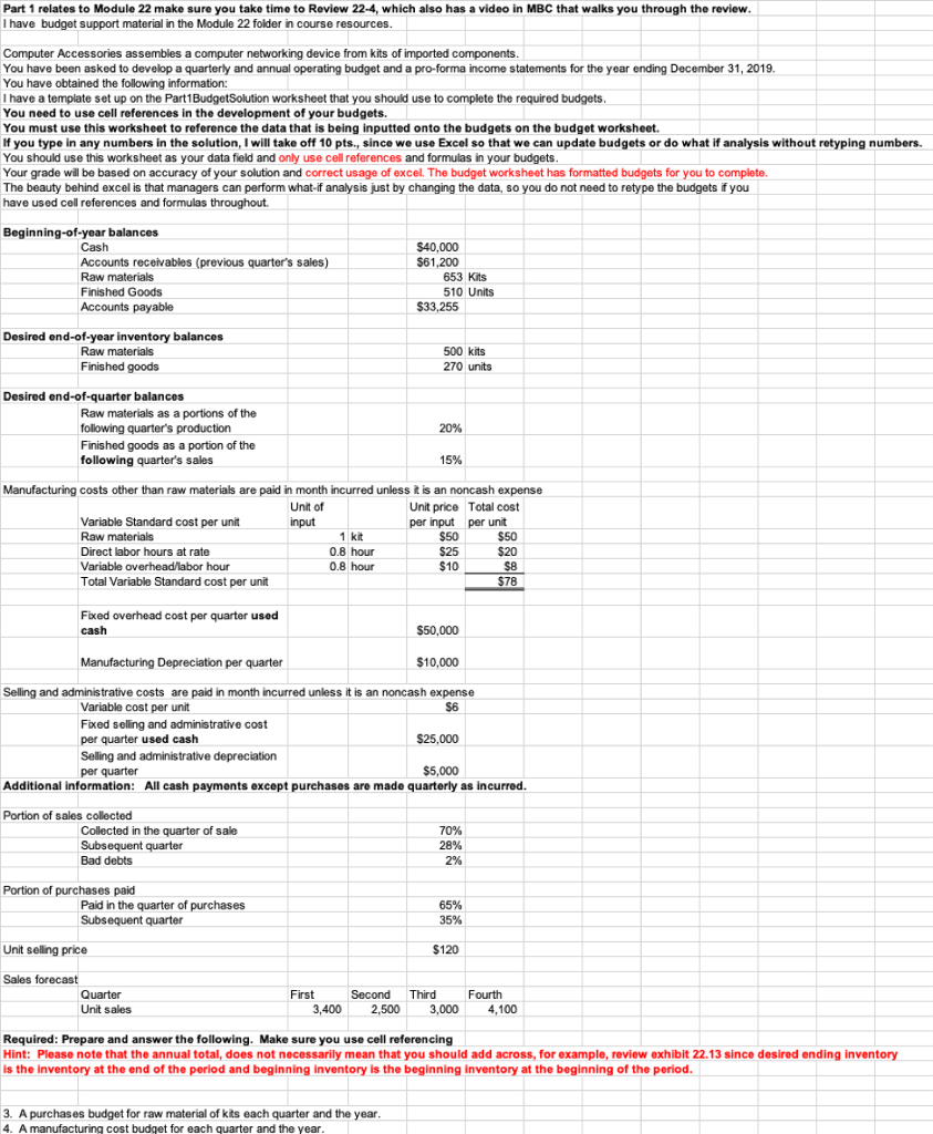 Solved Part 1 relates to Module 22 make sure you take time | Chegg.com