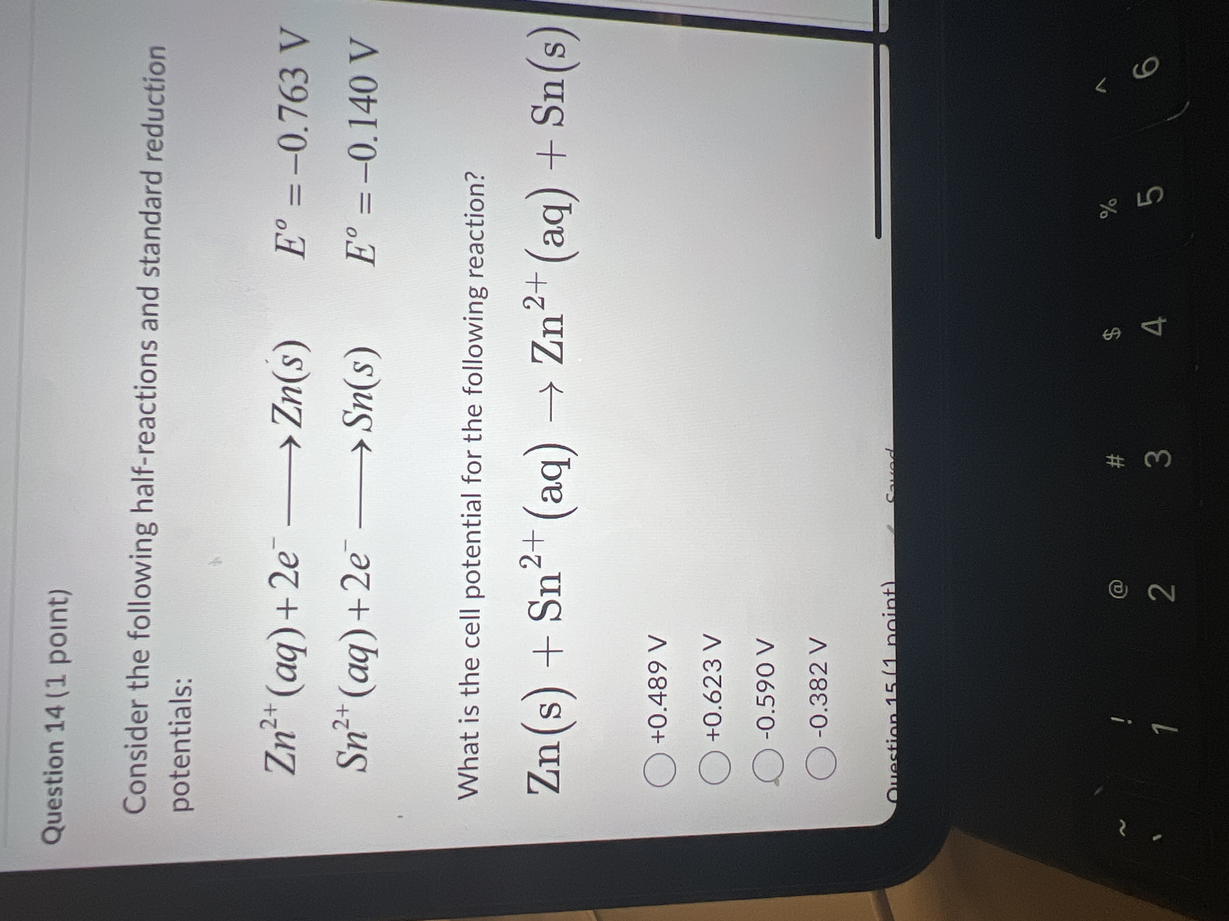 Solved Question 14 (1 ﻿point)Consider the following | Chegg.com