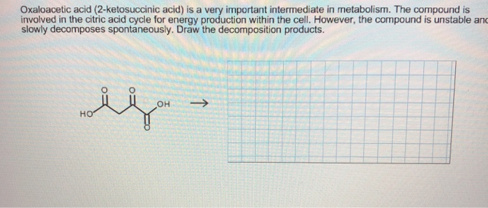 Solved Oxaloacetic Acid 2 Ketosuccinic Acid Is A Very