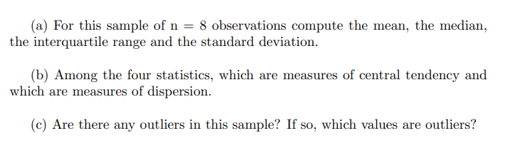 Solved Question 4) The following data gives the weight for 8 | Chegg.com