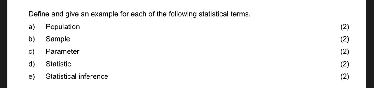 Solved Define and give an example for each of the following | Chegg.com