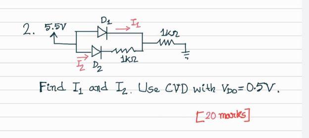 Solved Find I1 and I2. Use CVD with VDo=0.5 V. | Chegg.com