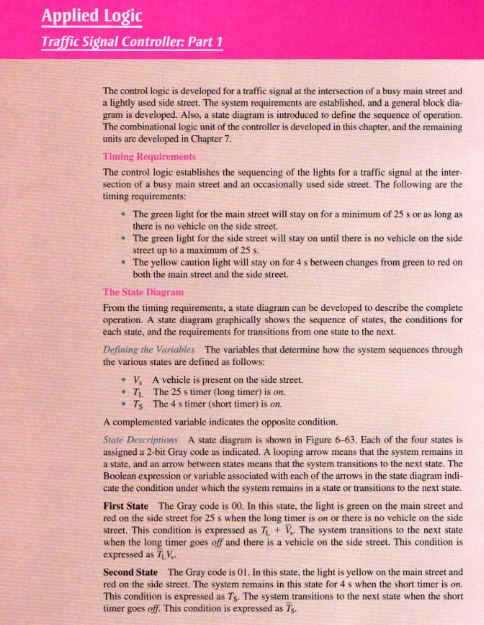 Solved Applied Logic Traffic Signal Controller: Part 1 The | Chegg.com