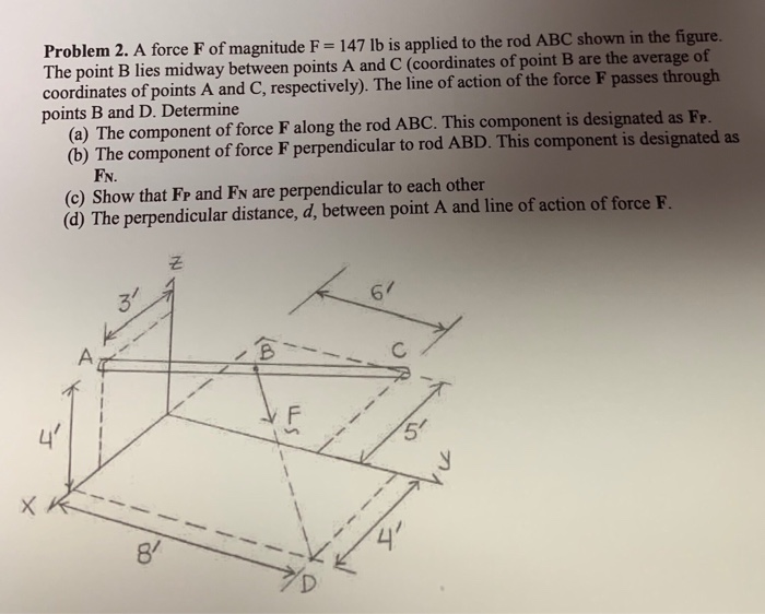 Solved Problem 2. A force F of magnitude F = 147 lb is | Chegg.com