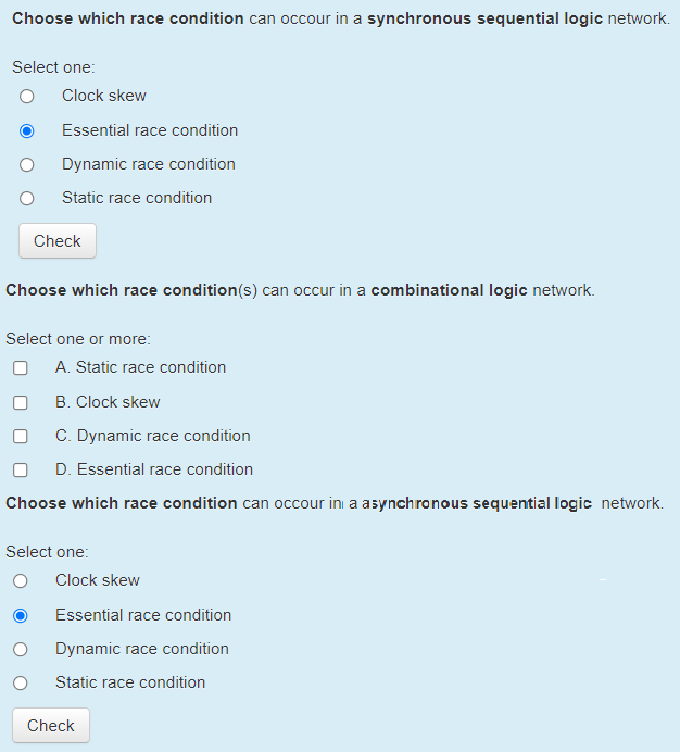 Solved Choose which race condition can occour in a | Chegg.com