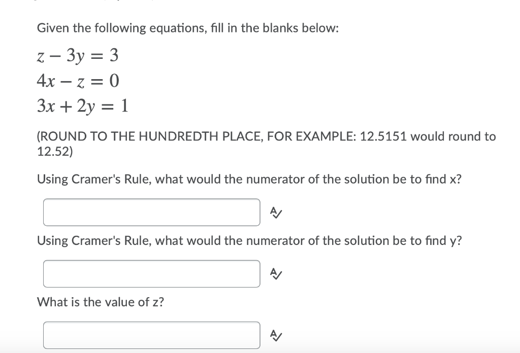 Solved Given the following equations, fill in the blanks | Chegg.com