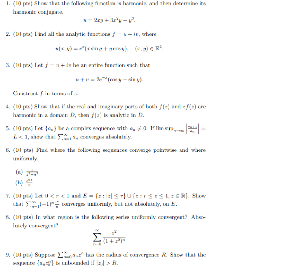 Solved 1. (10 pts) Show that the following function is | Chegg.com