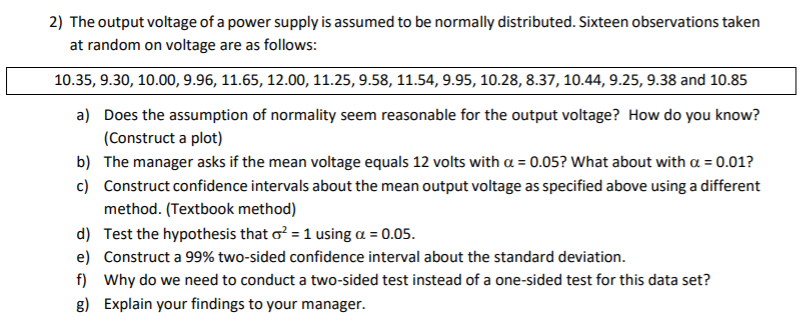 Solved 2) The output voltage of a power supply is assumed to | Chegg.com
