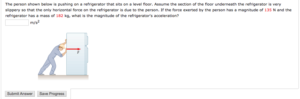 Solved The person shown below is pushing on a refrigerator | Chegg.com