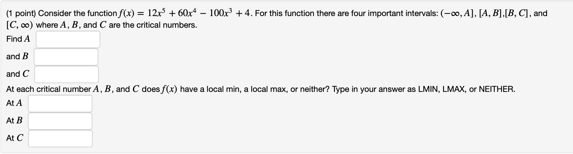 Solved (1 ﻿point) ﻿Consider the function | Chegg.com