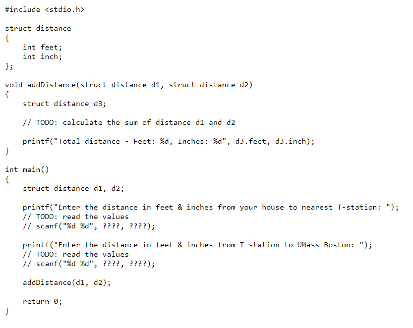 Solved program4.c: C program to find the distance between | Chegg.com