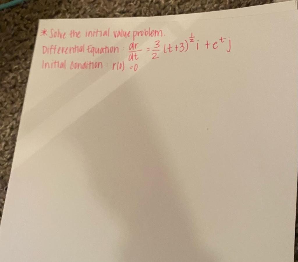 Solved * Solve the initial value problem. Differential | Chegg.com