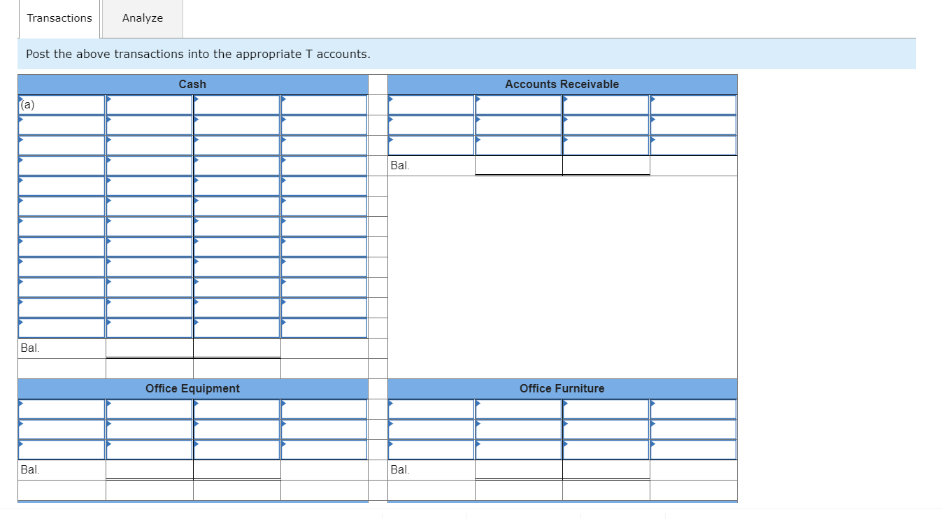 Solved Problem 3.4A (Algo) Using T accounts to record all | Chegg.com