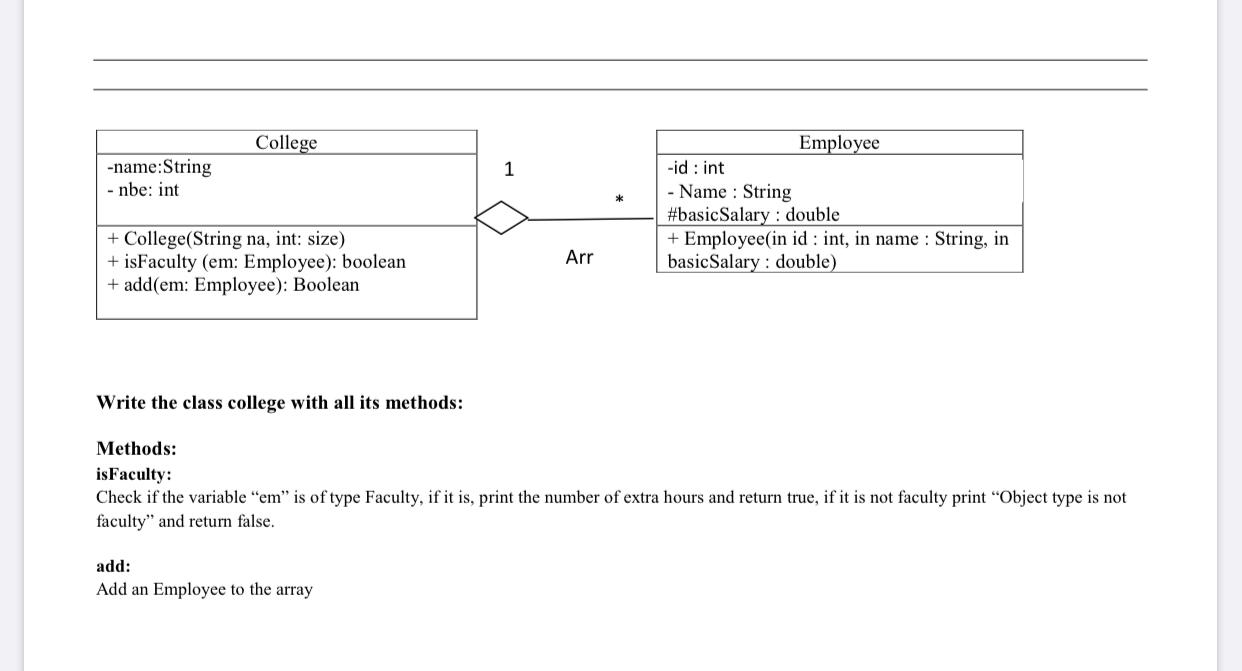 Solved College -name:String - nbe: int Employee -id : int - | Chegg.com