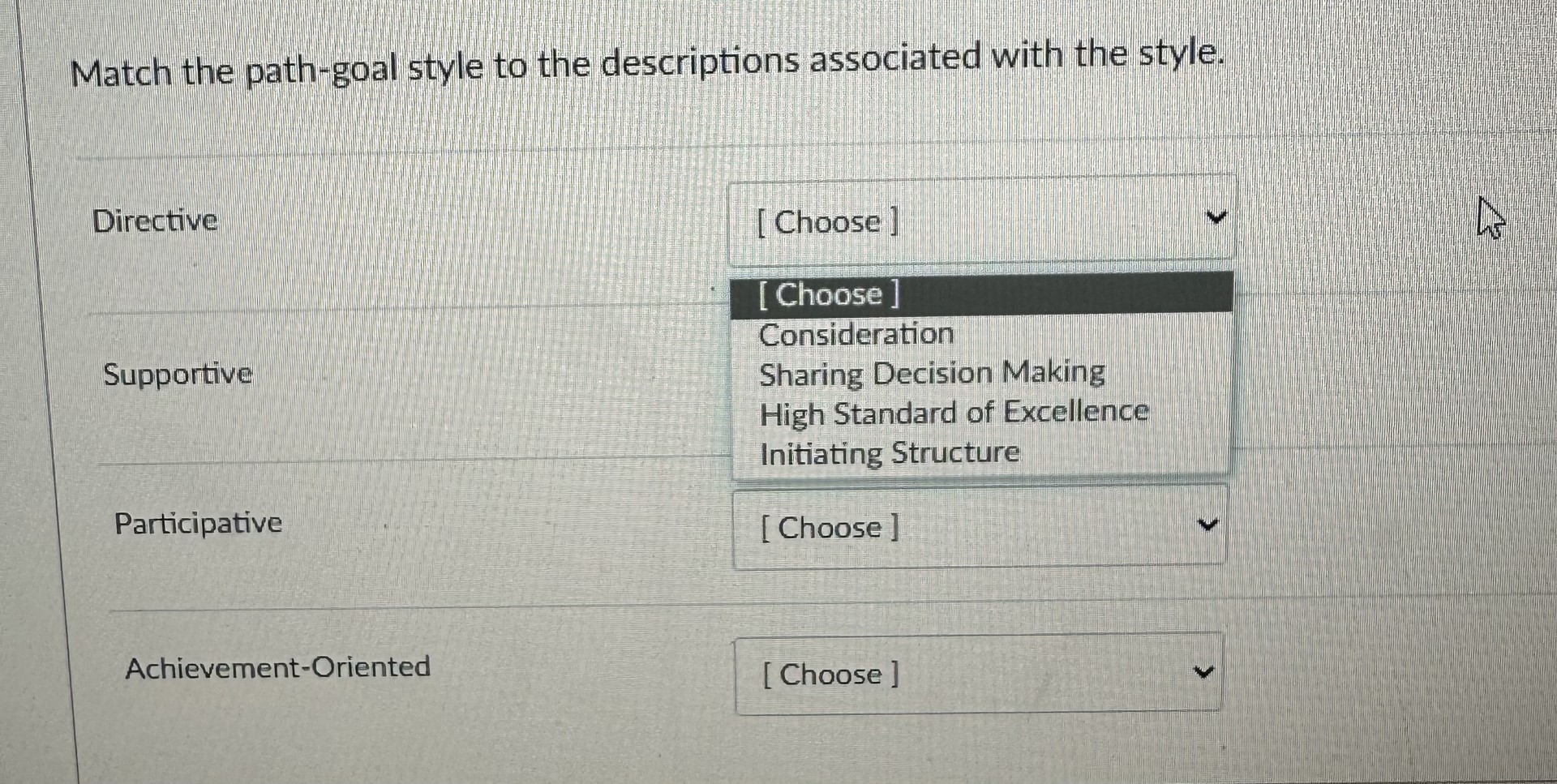 Solved Match the path-goal style to the descriptions | Chegg.com