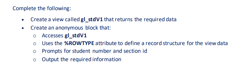 Solved Complete the following: - Create a view called | Chegg.com
