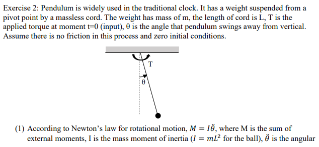 Solved im just looking for the dynamic model and the | Chegg.com