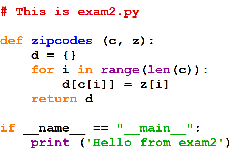 Solved # This is exam3.py import exam2 print ('Hello from | Chegg.com