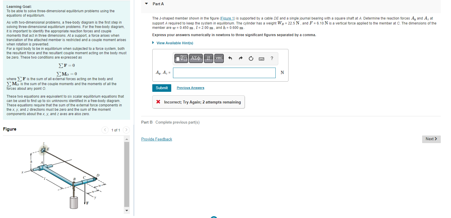 Solved Learning Goal: To be able to solve three-dimensional | Chegg.com
