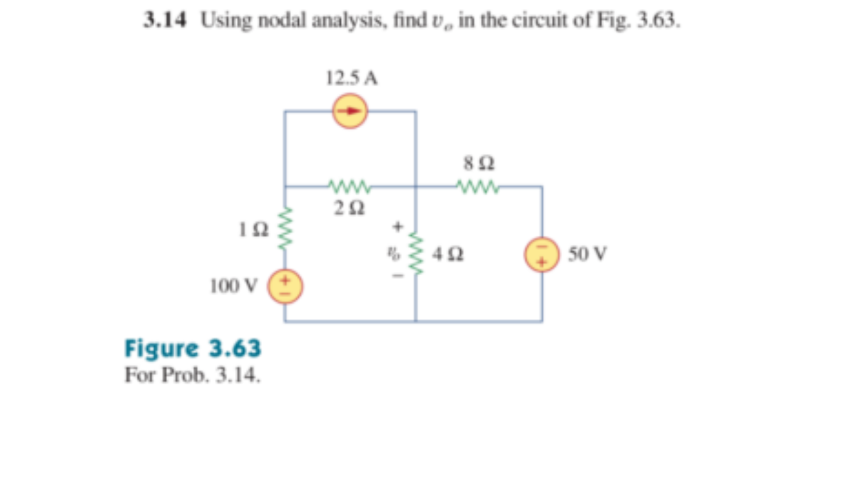 Solved 3.14 Using nodal analysis, find ve in the circuit of | Chegg.com