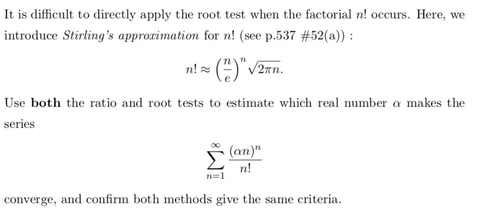 Solved It is difficult to directly apply the root test when | Chegg.com