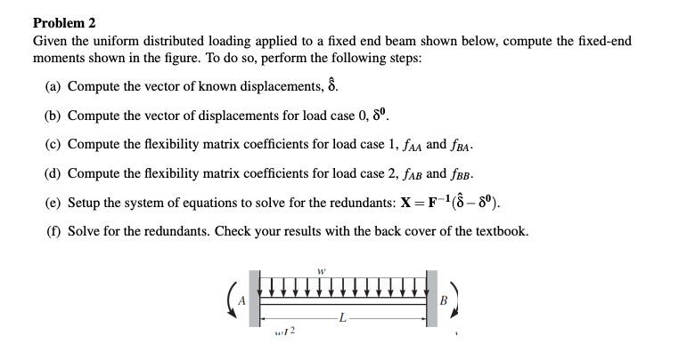 Solved Problem 2 Given the uniform distributed loading | Chegg.com
