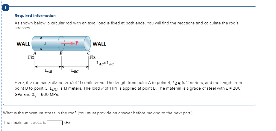 Solved Required information As shown below, a circular rod | Chegg.com