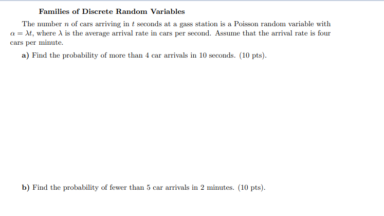 Solved Families of Discrete Random Variables The number n | Chegg.com