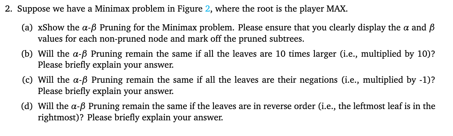 Solved 2. Suppose we have a Minimax problem in Figure 2, | Chegg.com