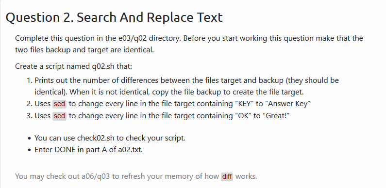 Solved Question 2. Search And Replace Text Complete this | Chegg.com