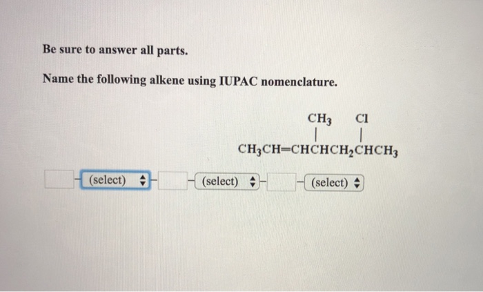 Solved Be sure to answer all parts. Name the following | Chegg.com