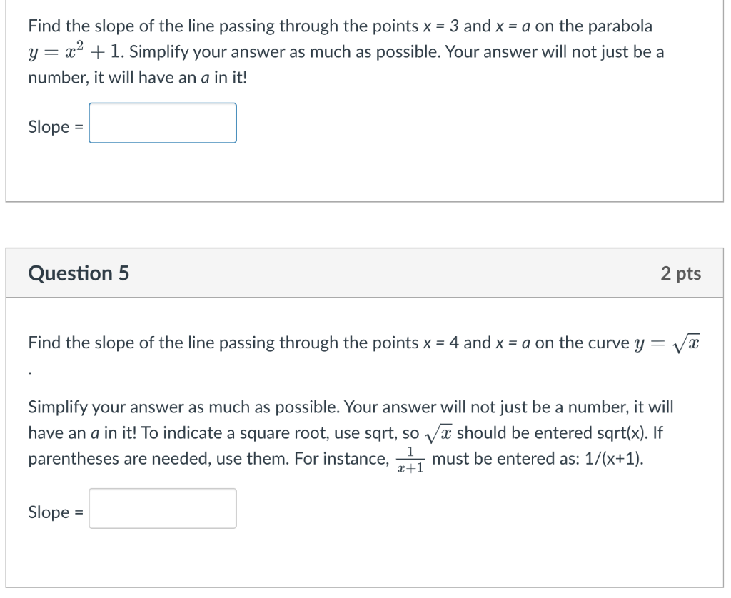 Solved Find the slope of the line passing through the points | Chegg.com