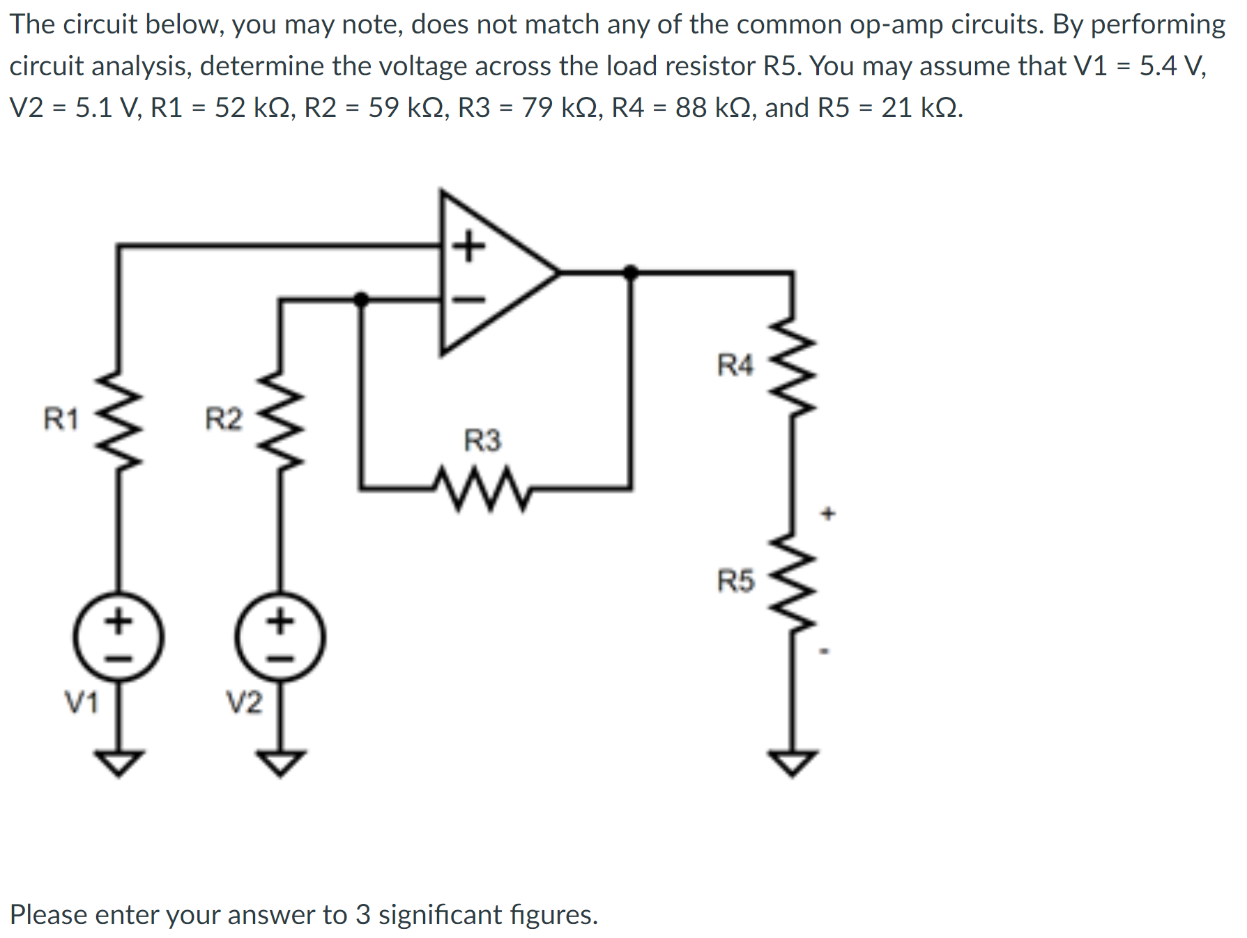 Solved Given that R1=2.1kΩ,R2=4.2kΩ,V1=9.8 V, and V2=8.9 V, | Chegg.com