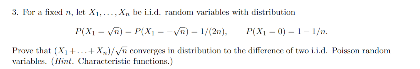 Solved For a fixed n, ﻿let x1,dots,xn ﻿be i.i.d. ﻿random | Chegg.com